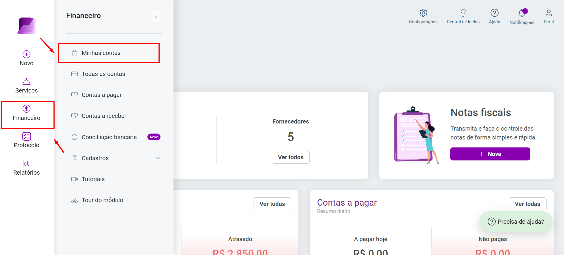 Cadastro de conta – Autoatendimento Contmatic